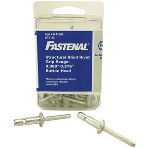 Structural Blind Rivet - Dia. 0.257" (1/4") - 0.080" - 0.375" - BH - AL ...