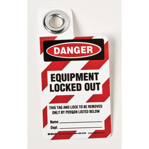 105722 3"Hx2"W Vinyl EQUIPMENT LOCKED OUT Padlock Tag/Grommet | Fastenal