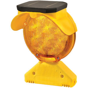 7" Solar Battery 1-Sided Amber Lens 2-Way Type B LED Barricade Light w ...