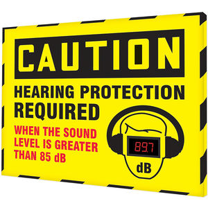 36" x 30" Red / Black HEARING PROTECTION REQUIRED Industrial Grade ...