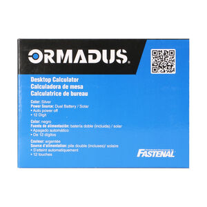 12 Digit ORMADUS® Silver Solar/Battery Dual Power Calculator