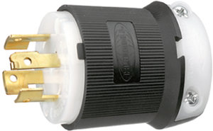 20A 120V / 208V AC - 3 Phase Y 4P 4W Black / White TWIST-LOCK® Locking ...