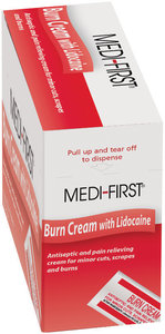 0.9g MEDI-FIRST® Packets of Burn Cream w/ Lidocaine 25Ct | Fastenal