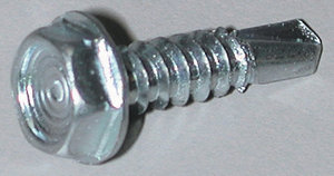 3/8"-12 x 1" Hex - Unslotted Drive Indented Hex Washer Head Zinc Finish ...