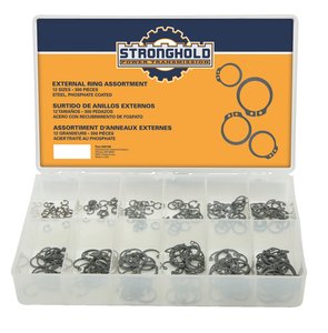 Stronghold® 300pcs 1/4"-1-1/4" External Retaining Ring Hand Assortment ...