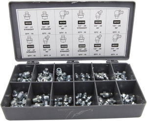 90 PieceDynaFlo® 1/4-28 & 1/8" NPT Grease Fitting Assortment Kit | Fastenal